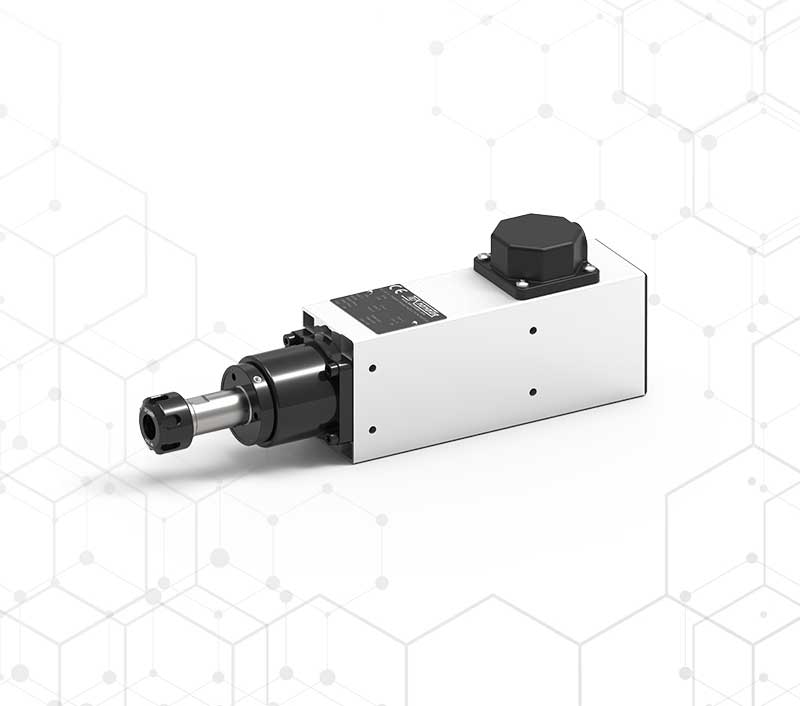 Manual tool change electro spindle with a long nose and long shaft ...